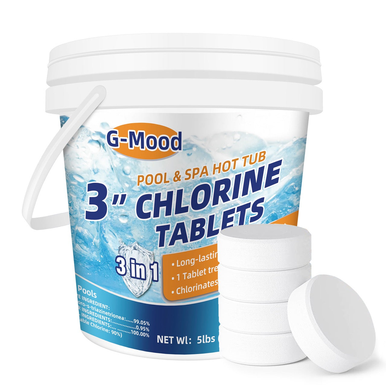 Pool Chlorine Tablet - 5 LBS 3 Inch Chlorine Tablets for Pool Care ...