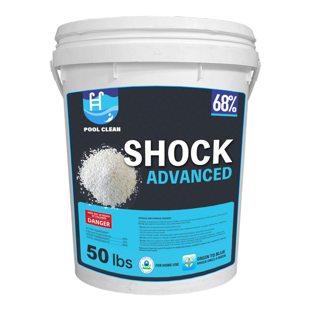 50 Pound Pool Shock treatment, 68% Cal-Hypo Granular – Pool Country